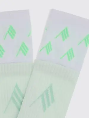 Attico Ribbed Socks With Logo Detail - Mint