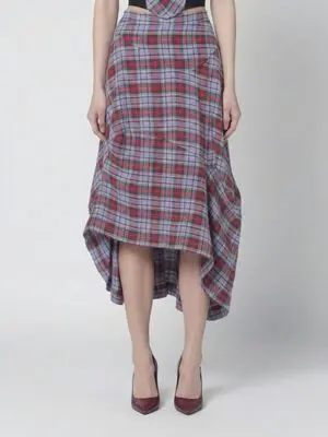 Blue Plaid Midi Skirts