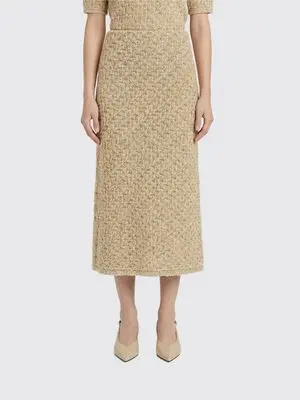 Fabiana Filippi Midi Pencil Skirt In Cotton Blend - Beige