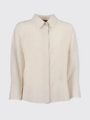 Fabiana Filippi Oversized Shirt In Fresh Wool With Diamond Thread