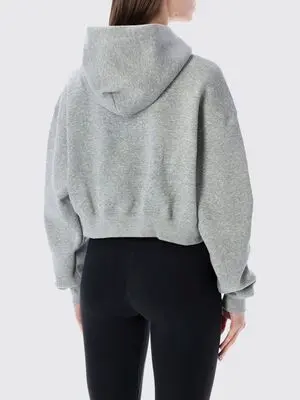Nike Cropped Button Detail Hoodie - Grey
