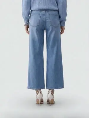 Liu Jo Cropped Wide-leg Jeans In Stretch Denim