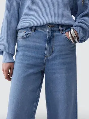 Liu Jo Cropped Wide-leg Jeans In Stretch Denim