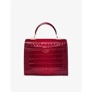 ASPINAL OF LONDON Mayfair Croc-embossed Leather Top-handle Bag - Cherry