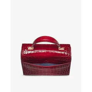 ASPINAL OF LONDON Mayfair Croc-embossed Leather Top-handle Bag - Cherry