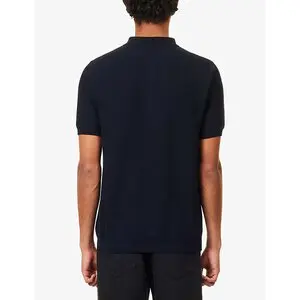 Sunspel Textured Short-sleeves Cotton-knit Polo Shirt - Navy