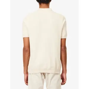 Sunspel Textured Short-sleeves Cotton-knit Polo Shirt - Ecru