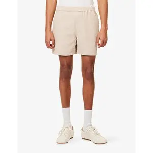 FRAME Open Weave Drawstring Cotton-blend Shorts - Light Stone