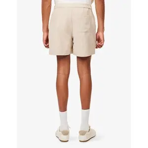 FRAME Open Weave Drawstring Cotton-blend Shorts - Light Stone