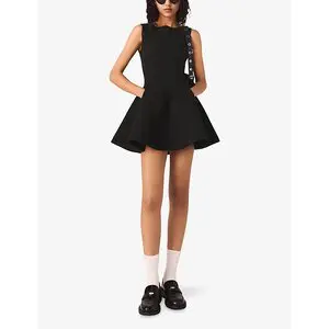 Maje Bow-embellished Knitted Mini Dress