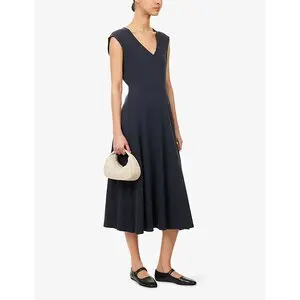 FRAME Flared Cotton Midi Dress