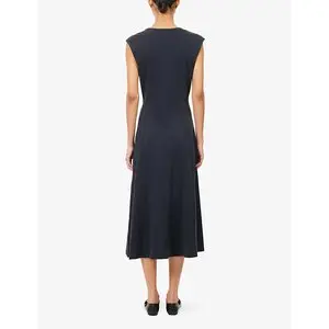 FRAME Flared Cotton Midi Dress