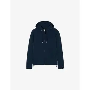 Sandro Hooded Zip-up Shell Jacket - Midnight Blue