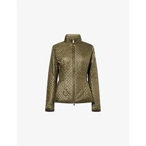 Moncler Floral-quilted Short Down Jacket - Olive