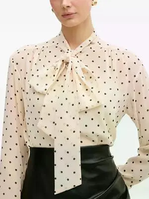 JOOP! Polka Dot Tie Blouse