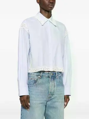 Sandro Lace-trimmed Shirt - Blue