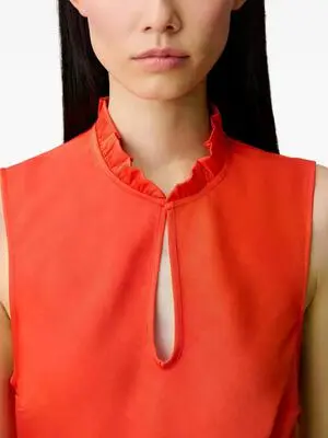 Claudie Pierlot High Neck Ruffled Midi Dress - Red