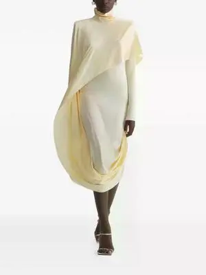 MUGLER Draped High-neck Dress
