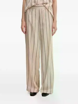 MARC AUREL Striped Wide Leg Trousers