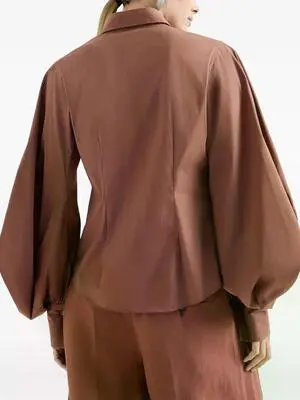 Brunello Cucinelli Balloon-sleeve Pocket Shirt - Brown