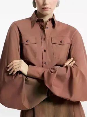 Brunello Cucinelli Balloon-sleeve Pocket Shirt - Brown
