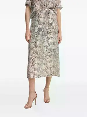 MARC AUREL Snakeskin-pattern Midi Skirt