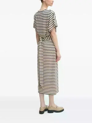 MARC AUREL Striped Midi Dress