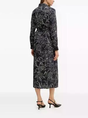 Gant Floral-print Belted Midi Shirt Dress