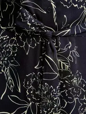 Gant Floral-print Belted Midi Shirt Dress