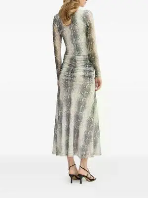 Bardot Lea Snakeskin-print Maxi Dress