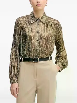MARC AUREL Snake-print Button-down Shirt