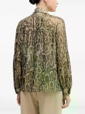 MARC AUREL Snake-print Button-down Shirt