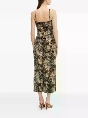 Guess Snake Print Slip Midi Dress