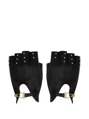 MAISON CLOSE Studded Leather Mittens - Black