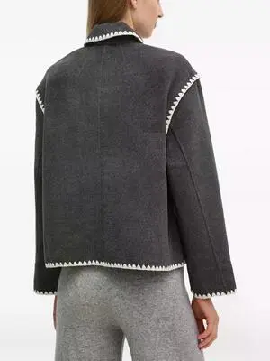 OUI Contrast-trim Button Jacket