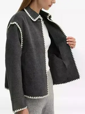 OUI Contrast-trim Button Jacket