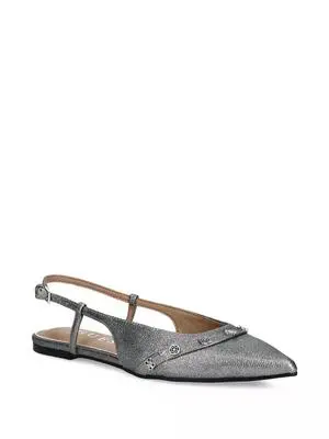 Guess Metallic-effect Slingback Ballet Flats - Silver