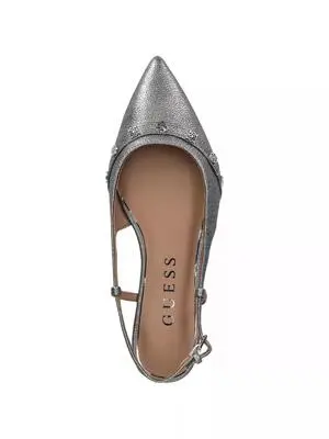 Guess Metallic-effect Slingback Ballet Flats - Silver