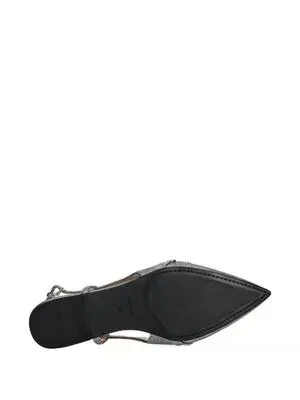 Guess Metallic-effect Slingback Ballet Flats - Silver