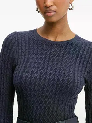 Guess Long-sleeved Belted Mini Dress - Blue