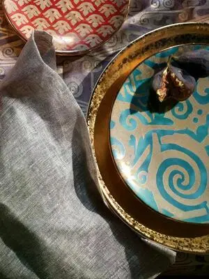 L'Objet Fortuny Swirl-pattern Plate