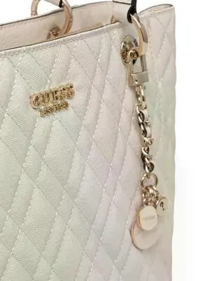 Guess Isemay Logo-charm Quilted Tote Bag