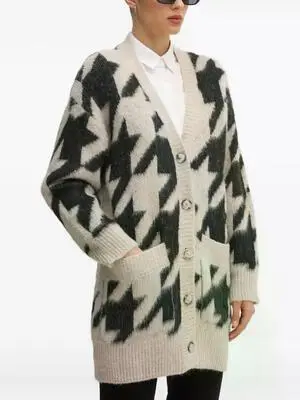 OUI Houndstooth Button Cardigan