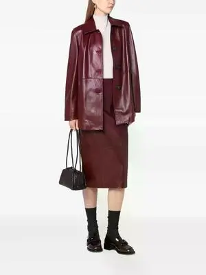Max Mara Leather Pencil Skirt