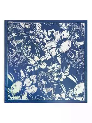 Dsquared2 Dancing Flowers Scarf - Blue