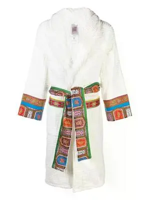 Etro Abtract-trim Cotton Bathrobe - White