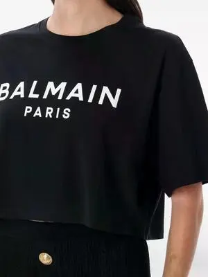 Balmain Logo-print Cropped T-shirt