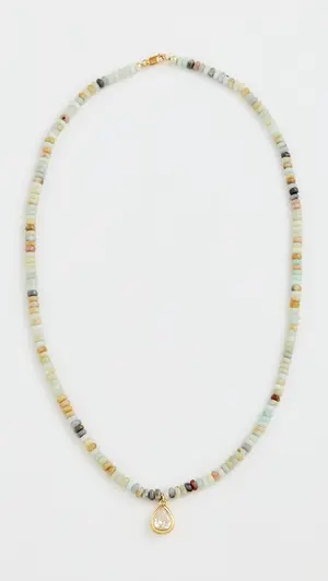 Alexa Leigh Beaded Necklace With Crystal Pendant