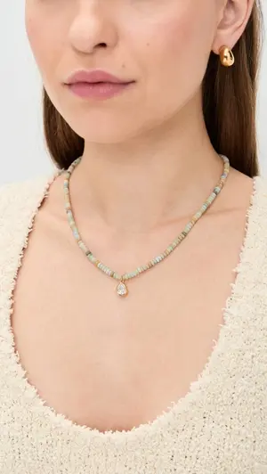 Alexa Leigh Beaded Necklace With Crystal Pendant
