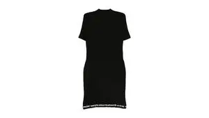 Alexander Wang Logo Ribbed Short Sleeve Dress
